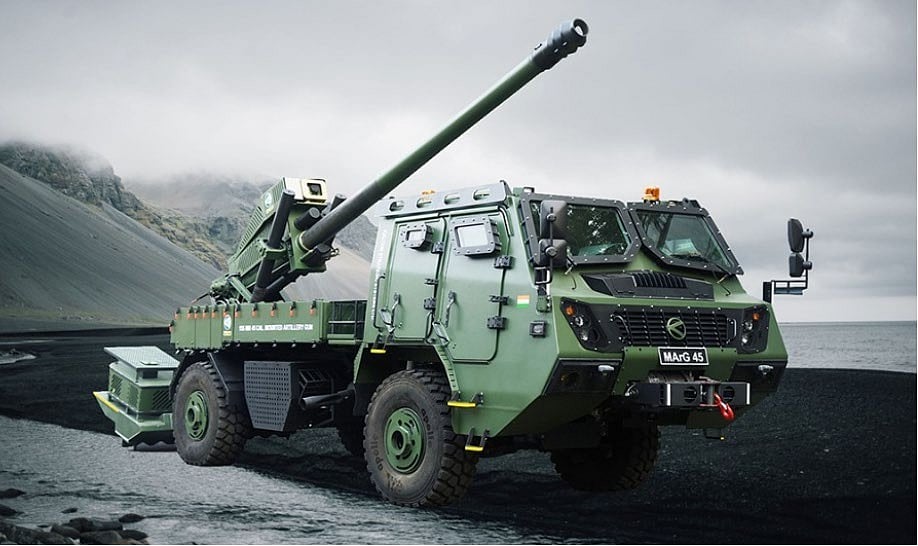 Kalyani Group unveils mobile gun system MArG 45 at IDEX 2025