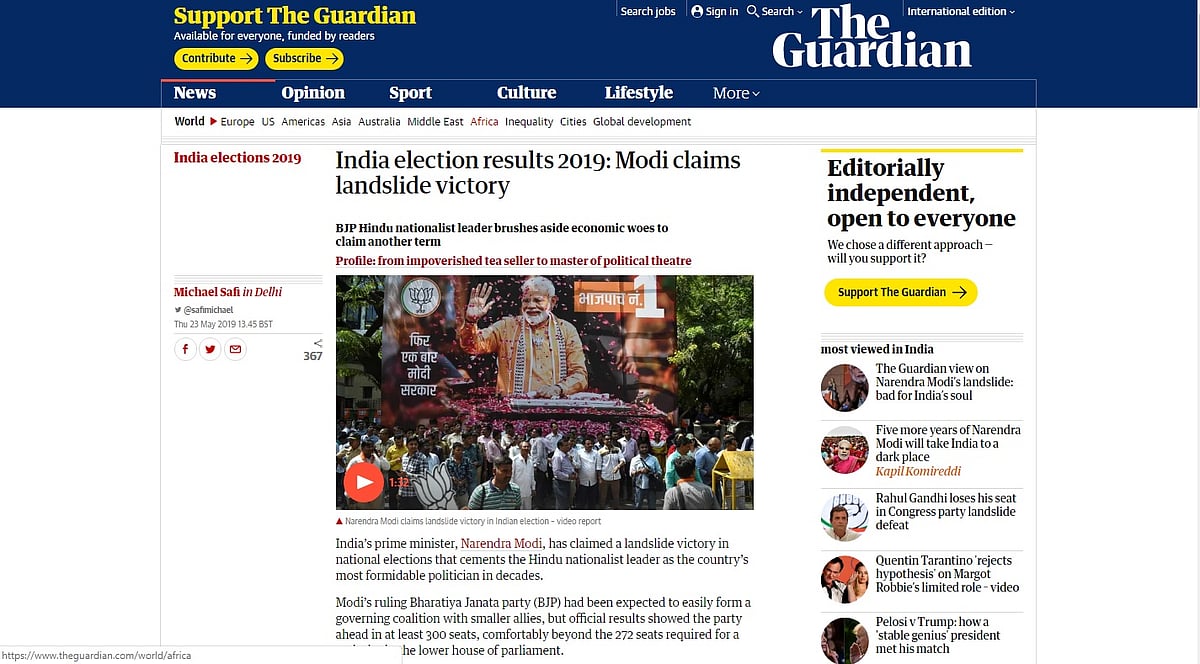 Election Results 2019: Newspapers from around the world react to Modi's ...