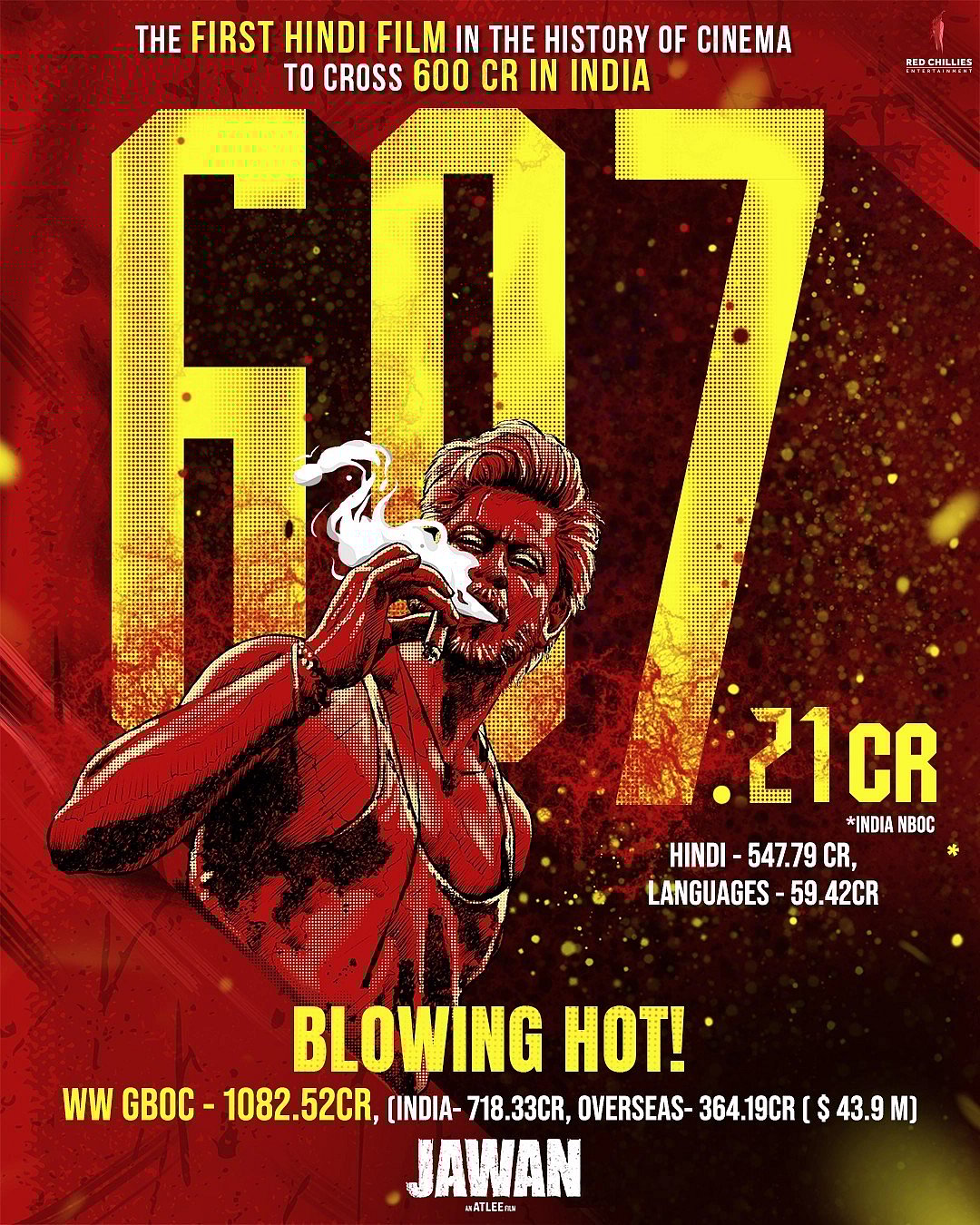 SRK's 'Jawan' becomes first Hindi film to cross Rs 600 crore mark in India