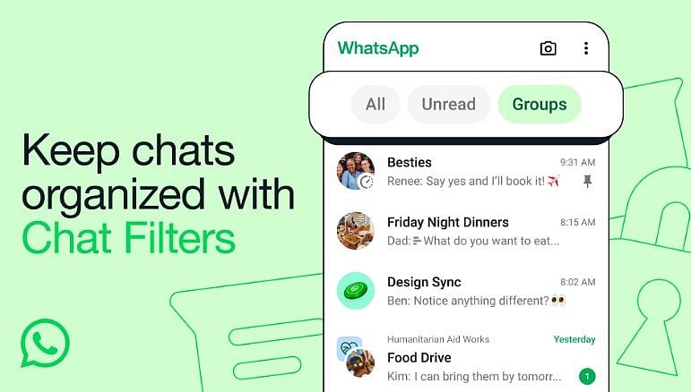 WhatsApp brings chat filter to its messenger app