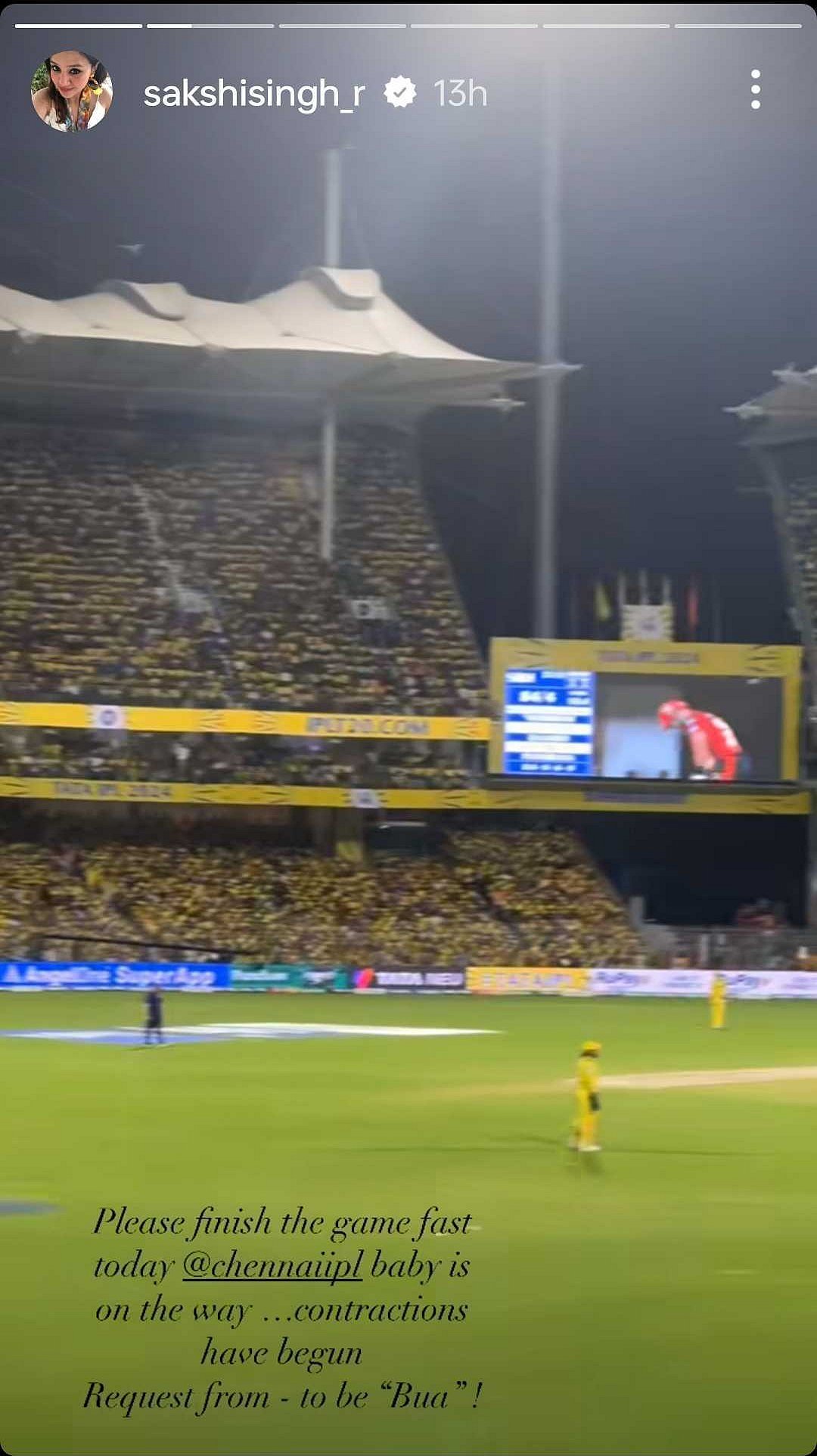 Baby on the way...finish game fast: Dhoni's wife Sakshi requests CSK