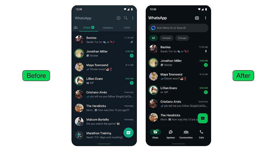 WhatsApp gets refreshed visual user interface, new features