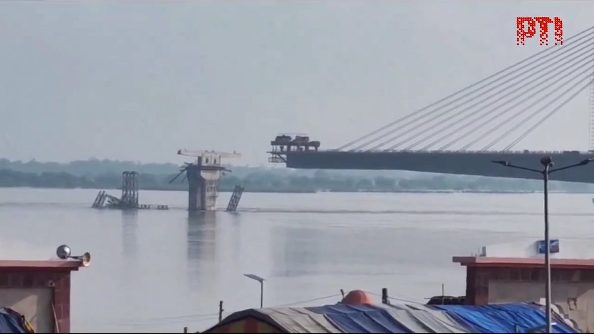 Watch | Under construction Bihar bridge over river Ganga collapses