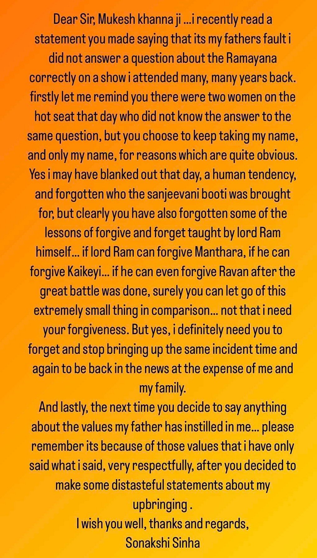 Sonakshi Sinha criticises Mukesh Khanna for 'distasteful' comments ...