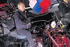Putin revs up vote campaign astride a Harley