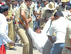 Dalit activists block minister's car