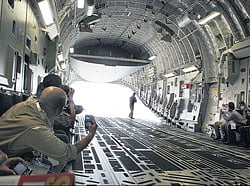 Grounded inside C-17 Globemaster