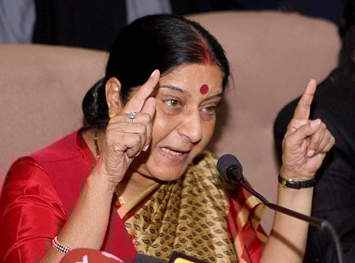 Swaraj hits back at journo who raked up propriety issue