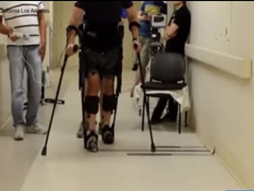 Completely paralysed man voluntarily moves his legs