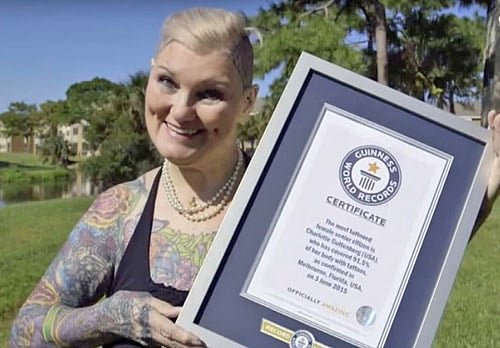 67-yr-old US woman sets Guinness record for most body tattoos