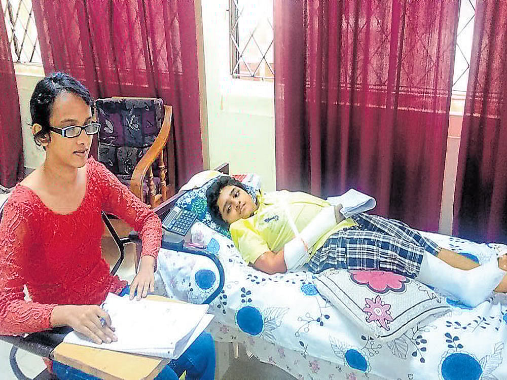 Disease does not deter him from writing exam