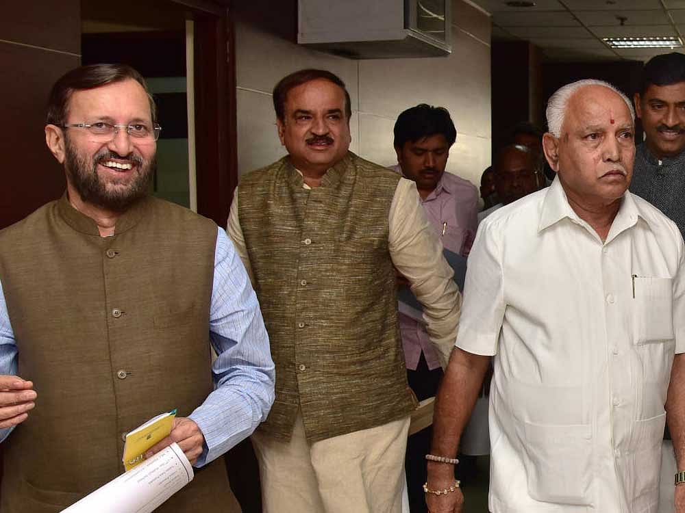 Javadekar apprised about Eshwarappa