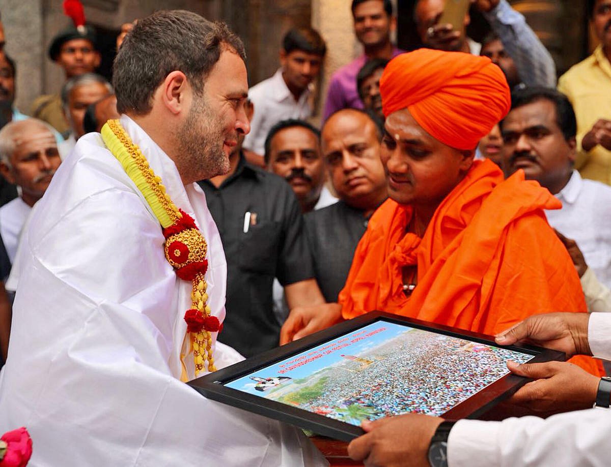 Huligi first stop as Rahul emabarks on temple run