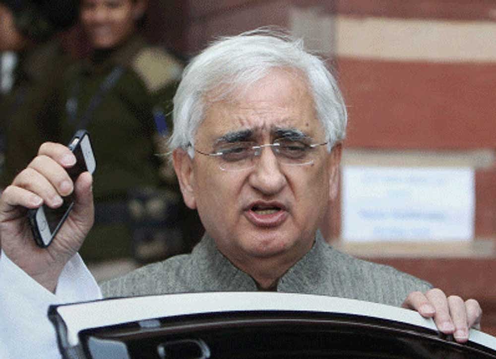 Congress hand stained with blood, says Khurshid; party disagrees