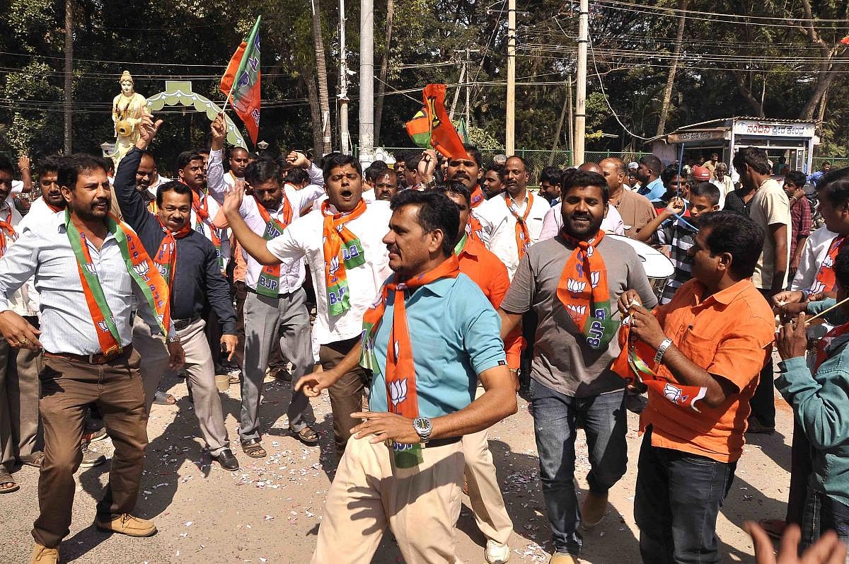 BJP workers erupt in joy in old Mysore region
