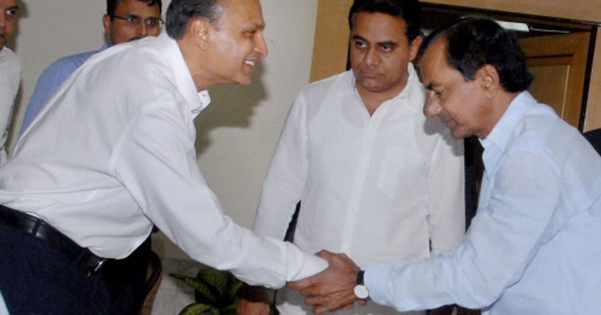 Anil Ambani calls on KCR, ready to invest in Telangana Anil Ambani calls on KCR, ready to invest in Telangana