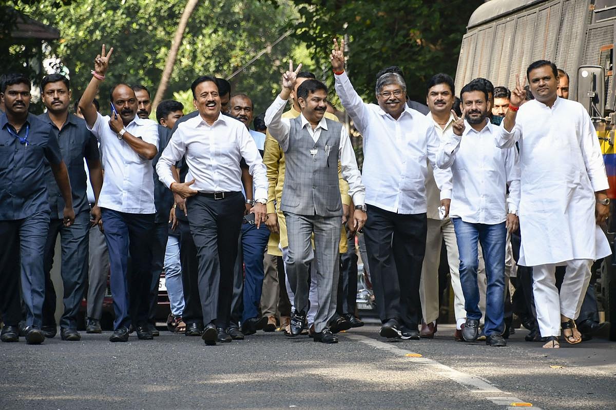BJP workers celebrate as party forms govt in Maha