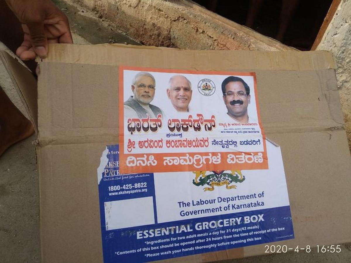 Limbavali faces heat over pictures on coronavirus relief packets