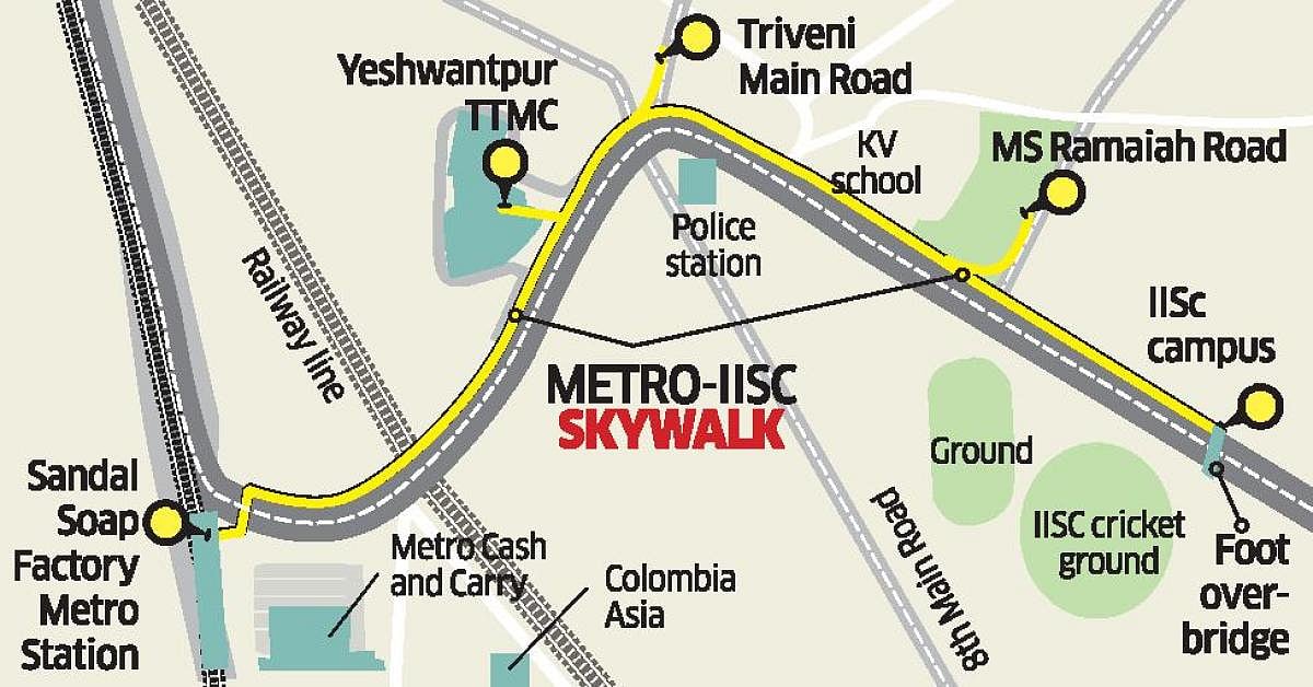 'Yeshwantpur metro-railway train station skywalk by 2021'