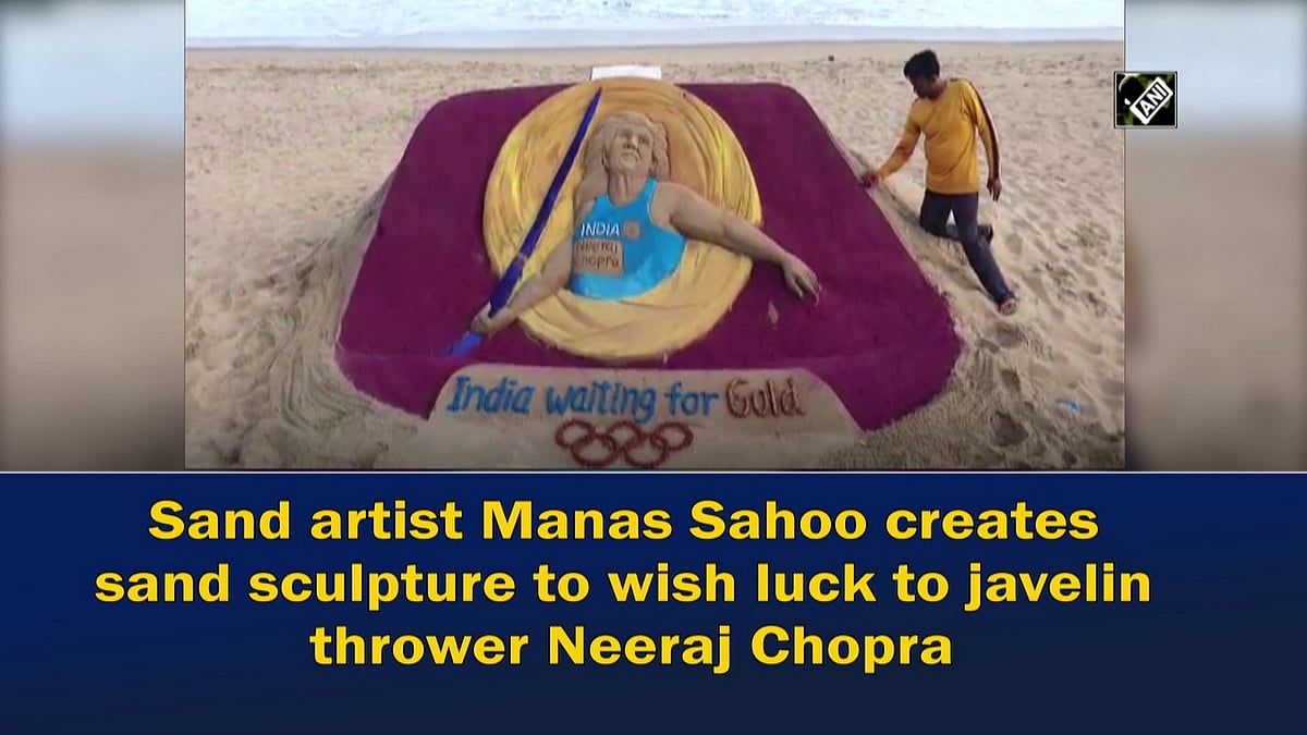 Sand artist Manas Sahoo creates sand sculpture to wish luck to javelin ...