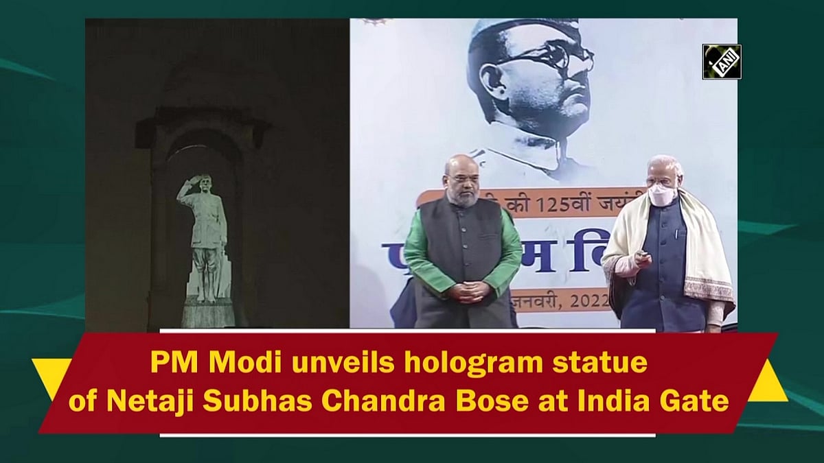 PM Modi unveils hologram statue of Netaji Subhas Chandra Bose at India Gate