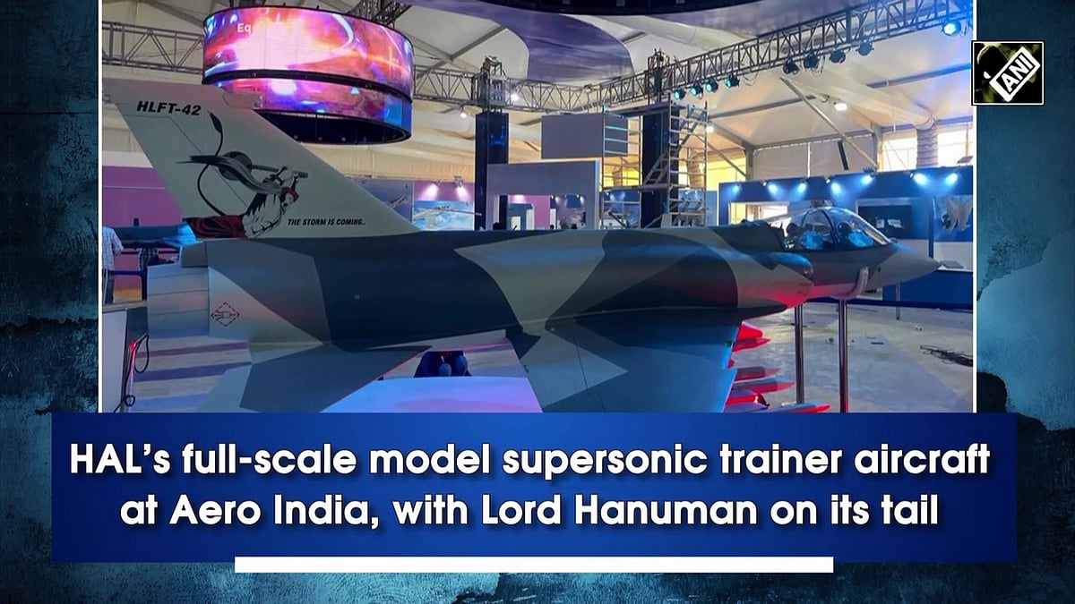HAL’s full-scale model supersonic trainer aircraft at Aero India, with ...