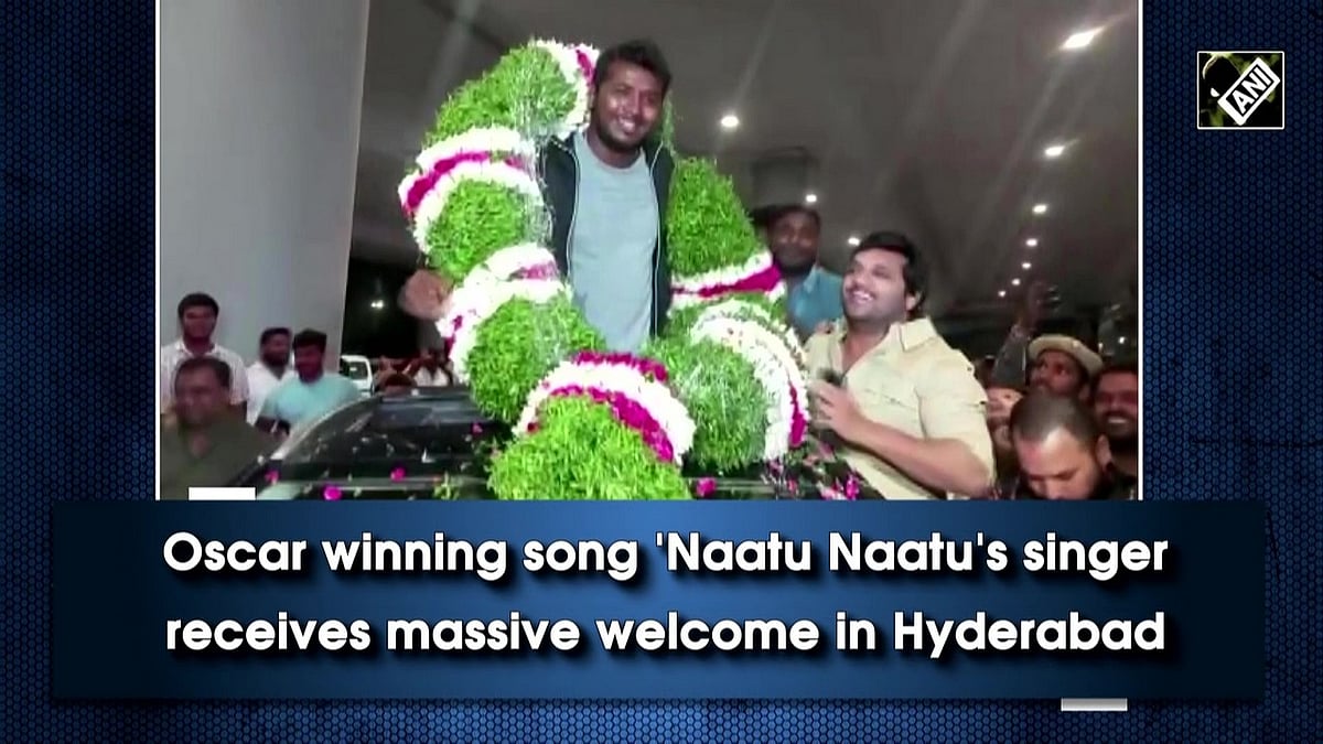 Oscar winning song Naatu Naatu's singer receives massive welcome in ...