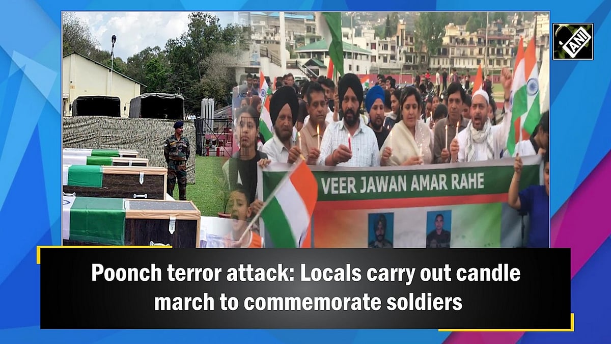 Poonch terror attack: Locals carry out candle march to commemorate soldiers