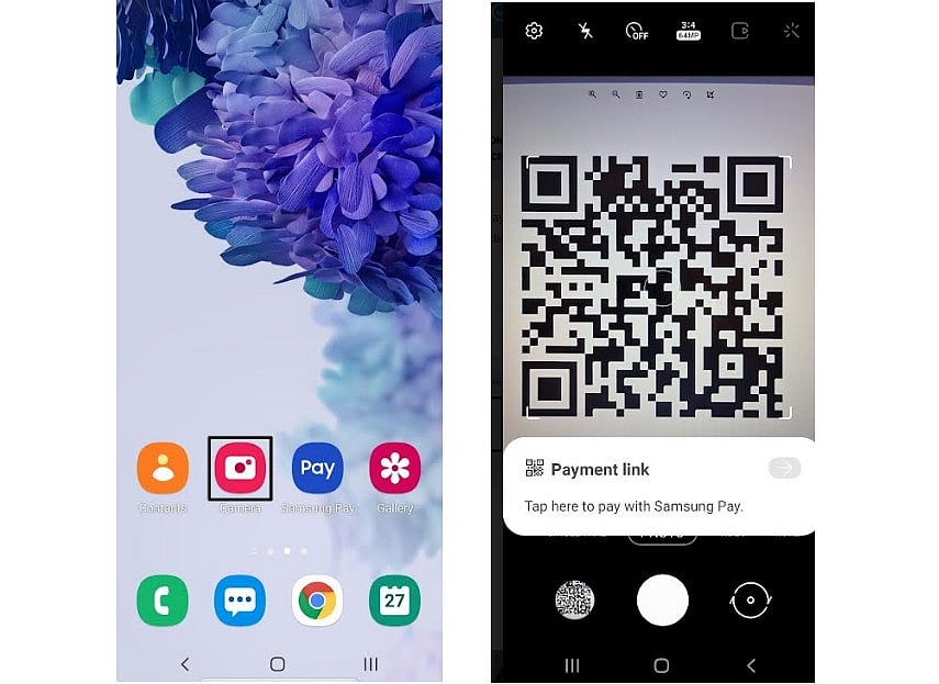 Samsung brings UPI QR code scanner to quick panel, native camera app