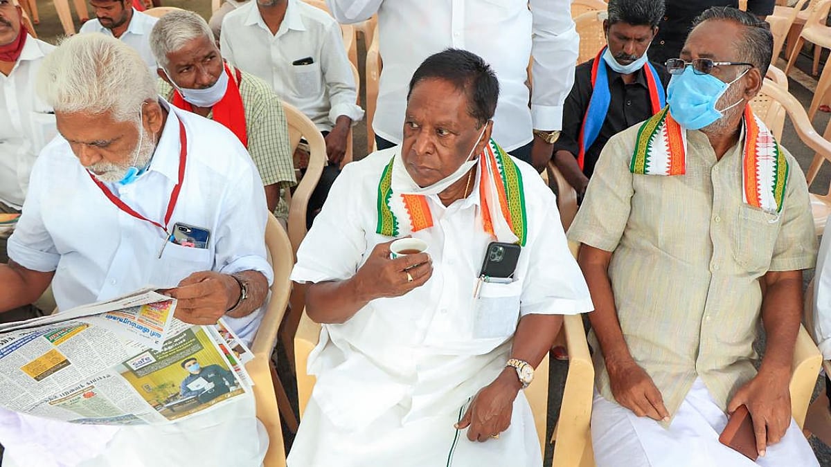 Puducherry CM Narayanasamy flays fuel price hikes, takes out bullock ...