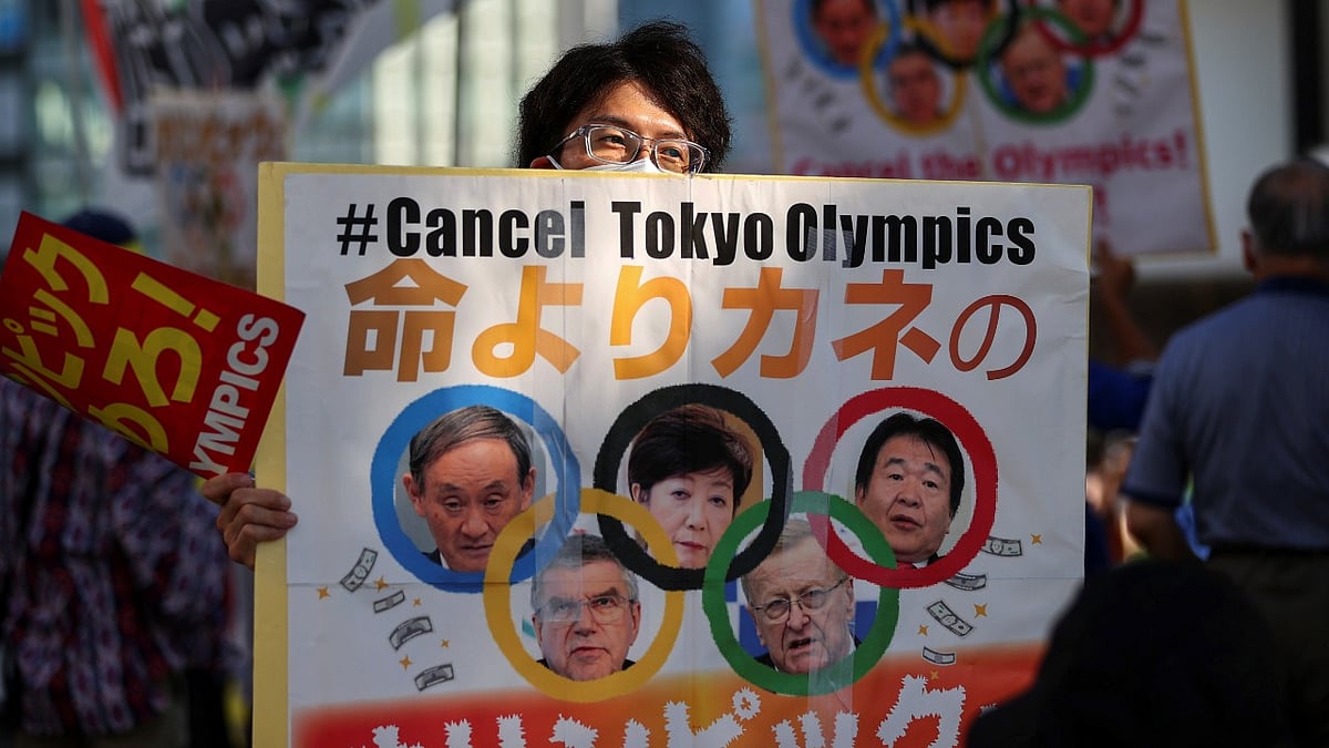 Tokyo 2020: Protest held outside Olympics tennis venue during men ...