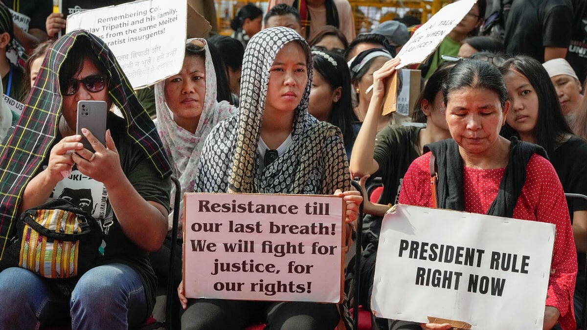 Meitei-Kuki women stage protests separately demanding steps to ...