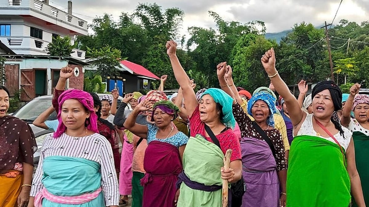 Manipur women stage protest, demand removal of security forces from Moreh