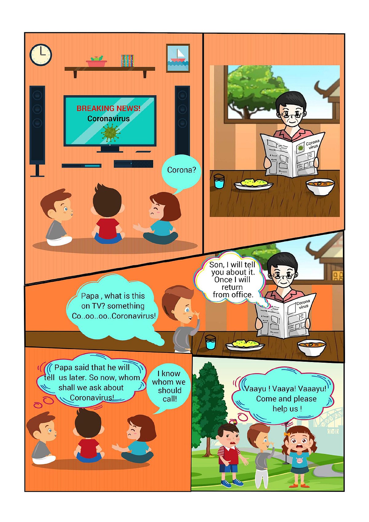 Comic book for children to spread coronavirus awareness