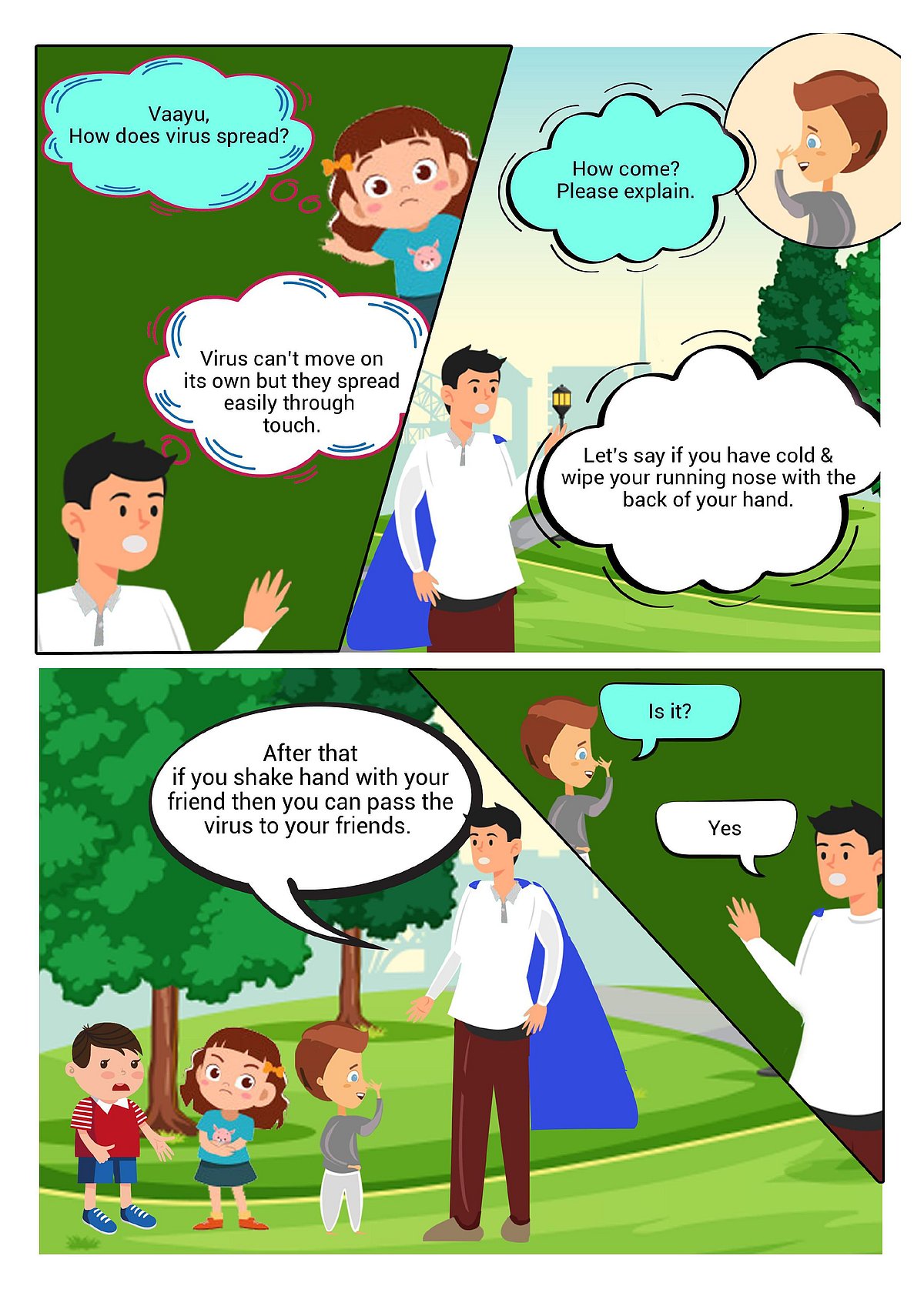 Comic book for children to spread coronavirus awareness