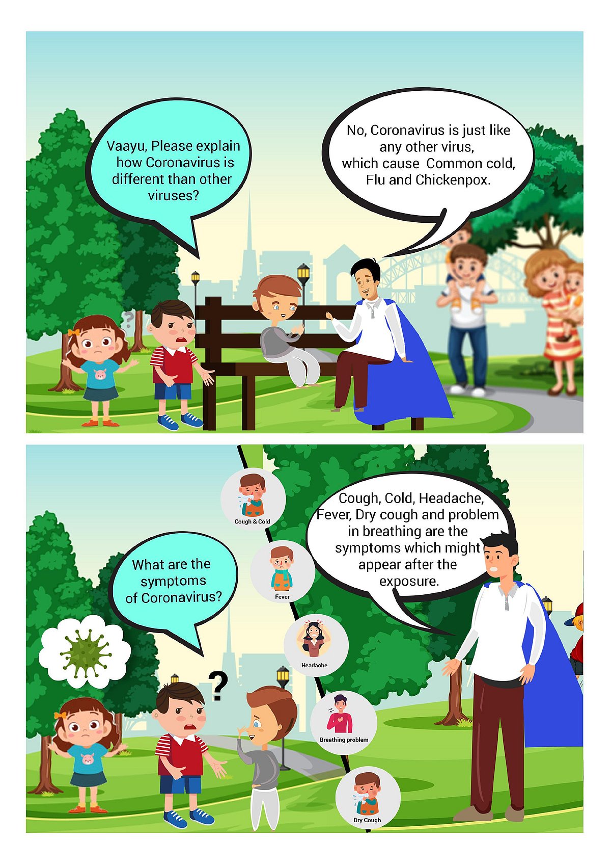 Comic book for children to spread coronavirus awareness