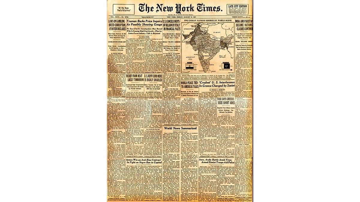 Looking back at newspaper headlines on August 15, 1947