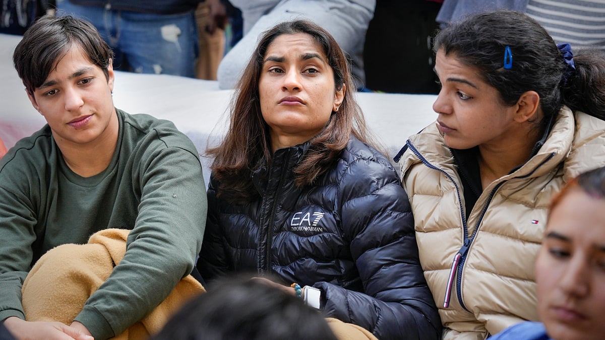 Indian wrestlers stage protest against WFI at Jantar Mantar