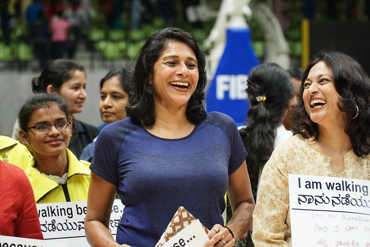 Women power walk leaves onlookers bewildered