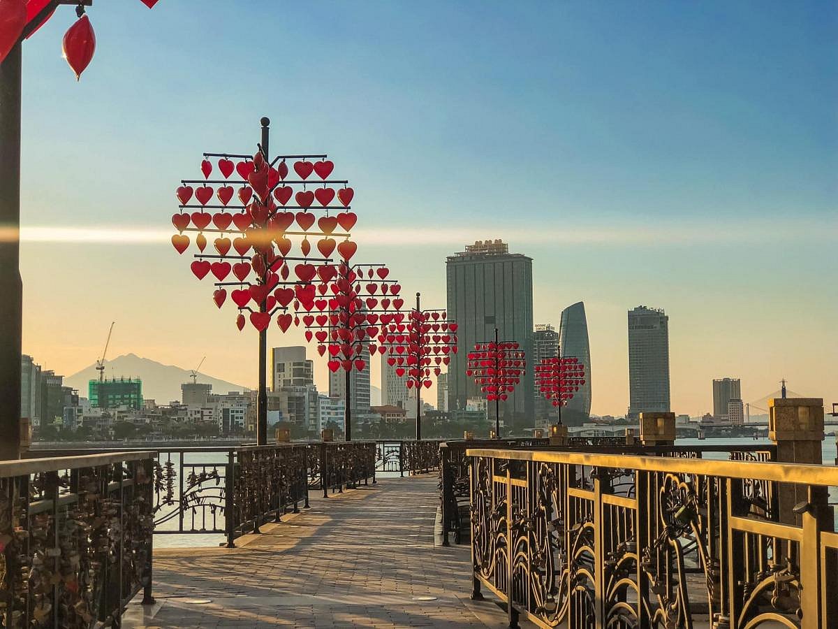 Locked in love across the bridge